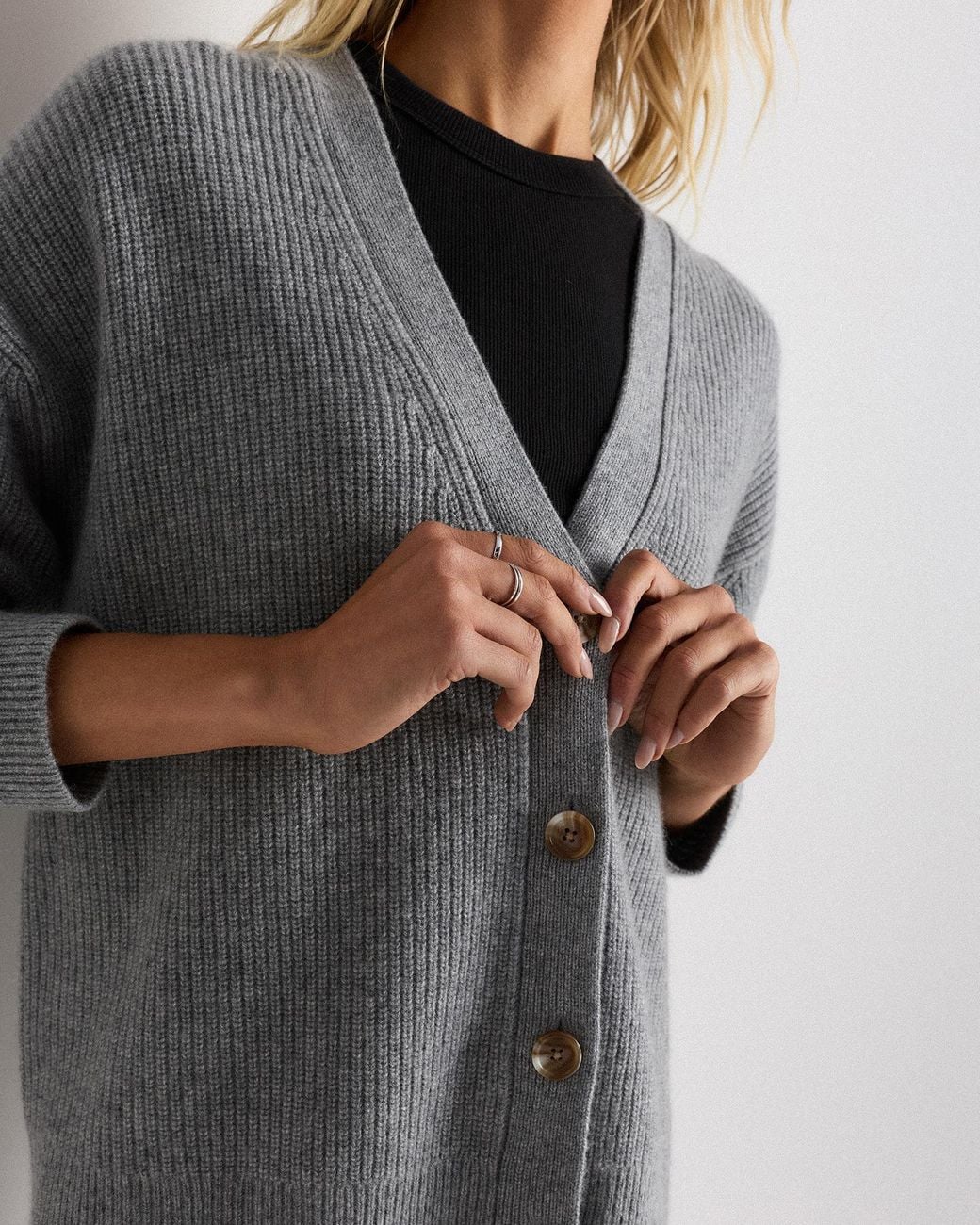 Quince Mongolian Cashmere Fisherman Boxy Cropped Cardigan Sweater in ...