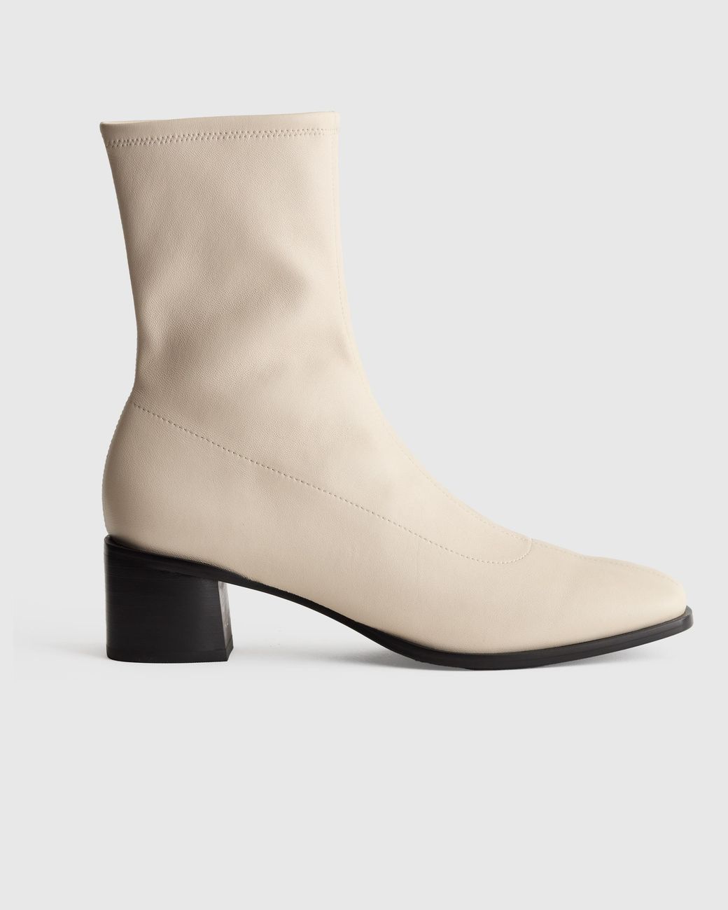 Quince Italian Leather Stretch Sock Bootie in White | Lyst