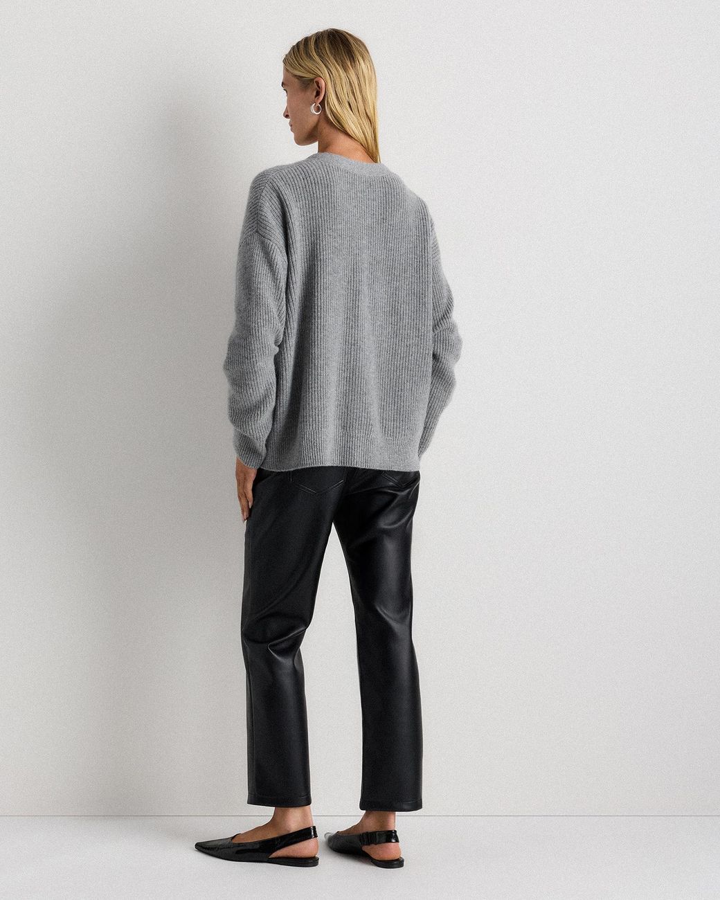 Quince Mongolian Cashmere Fisherman Boxy Cropped Cardigan Sweater in ...