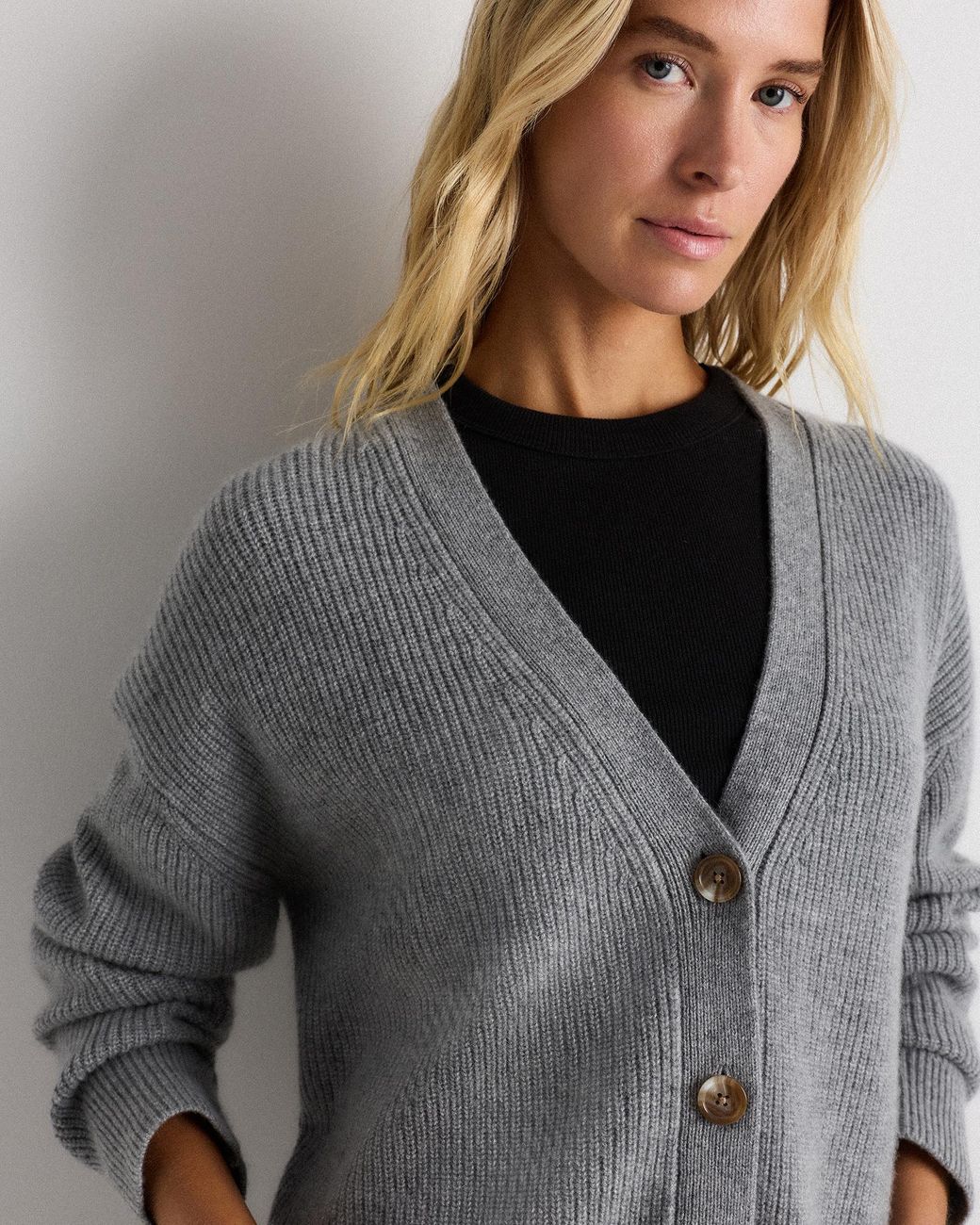 Quince Mongolian Cashmere Fisherman Boxy Cropped Cardigan Sweater in ...