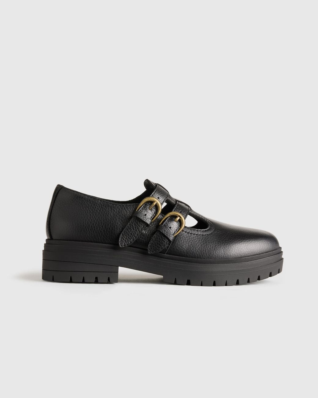 Quince Italian Leather Lug Sole Mary Jane in Black | Lyst