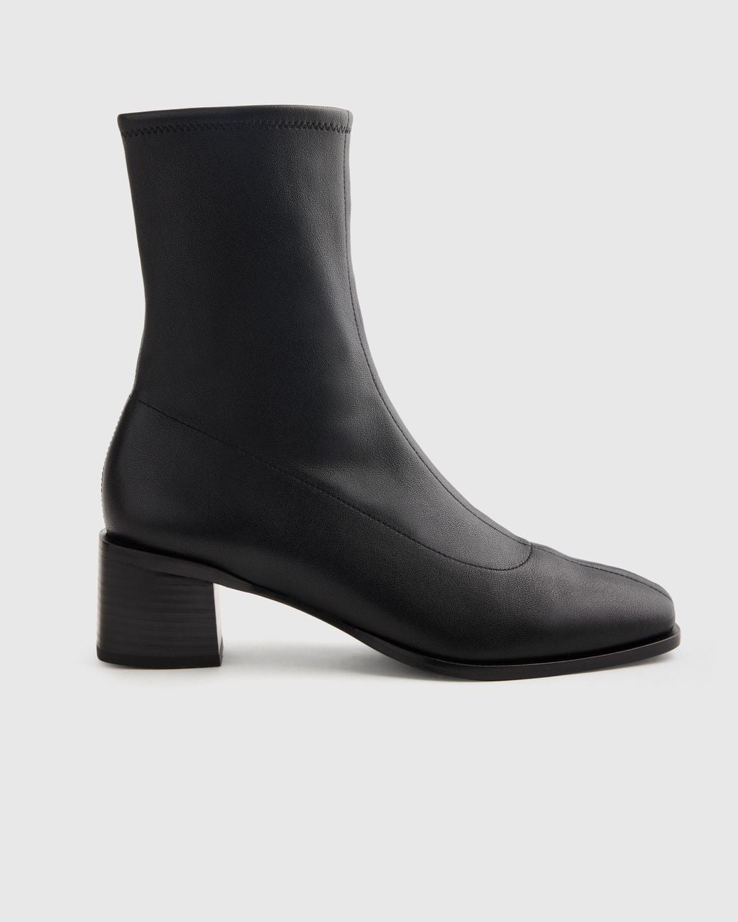 Quince Italian Leather Stretch Sock Bootie in Black | Lyst