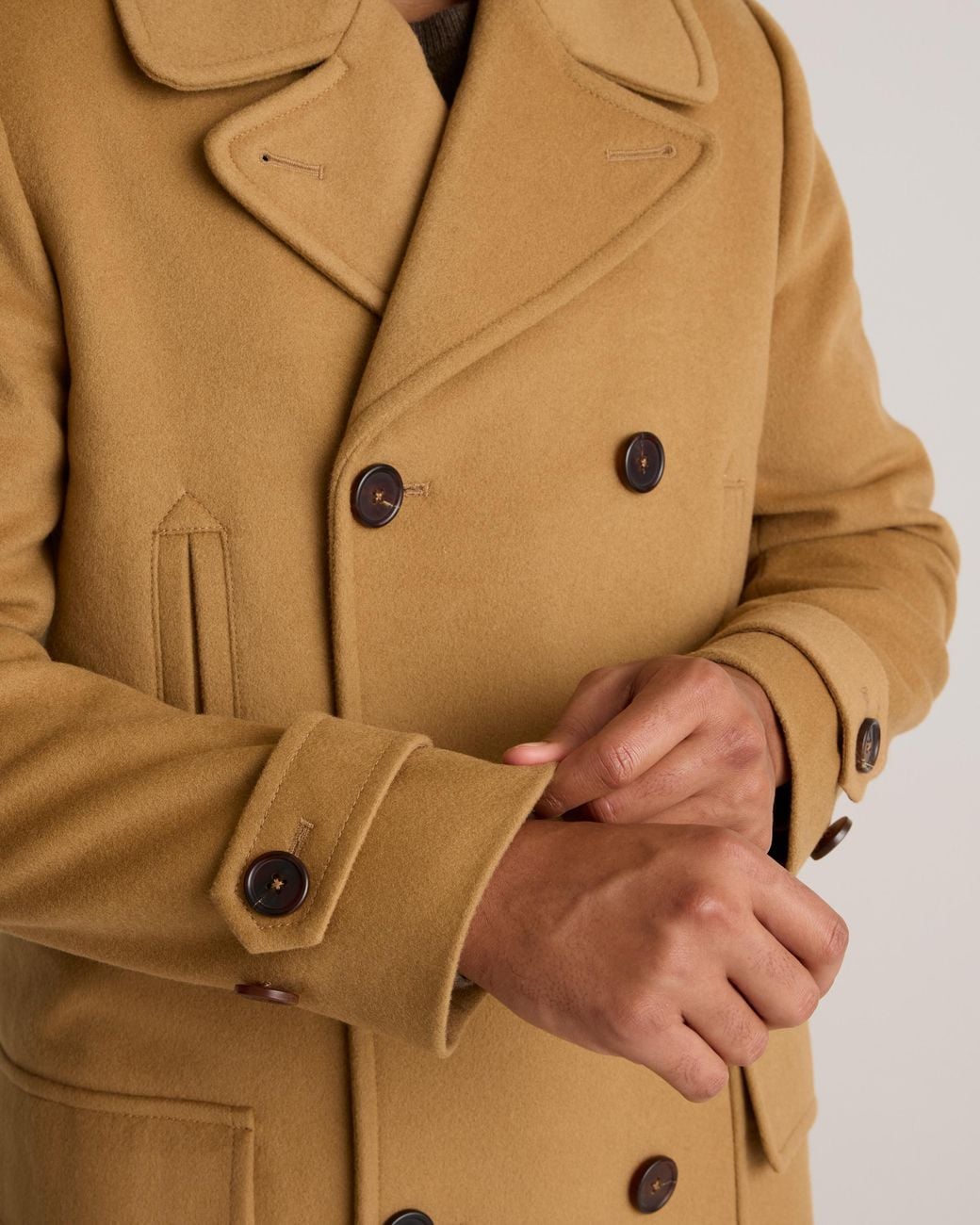 Quince Italian Wool Double-Breasted Officer Topcoat, Wool/Nylon in ...