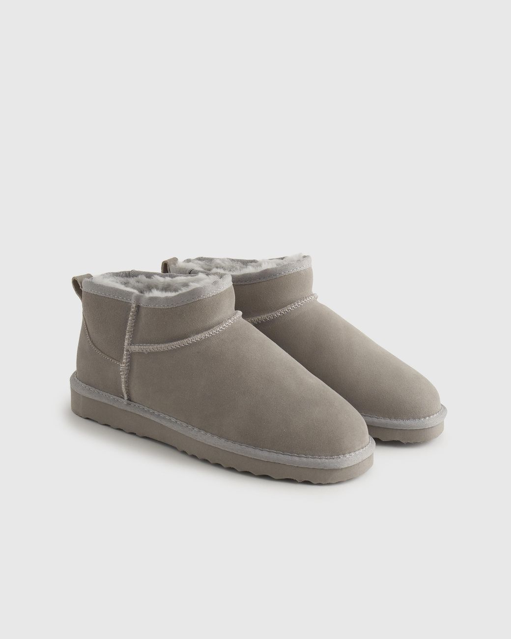 Quince Australian Shearling Mini Boot, Suede Leather in Gray | Lyst