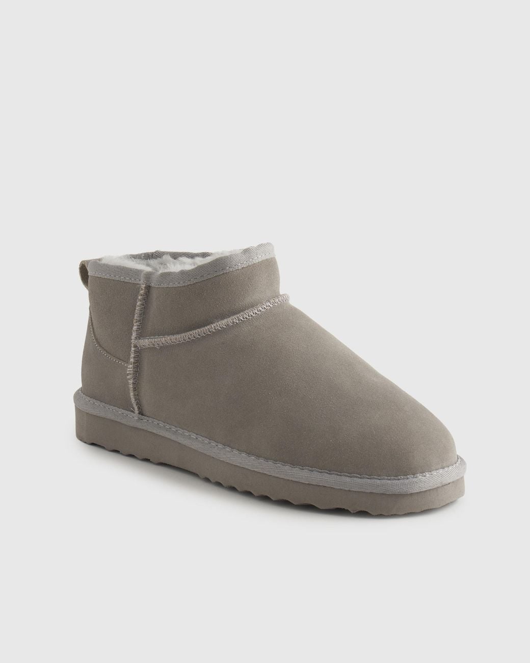 Quince Australian Shearling Mini Boot, Suede Leather in Gray | Lyst