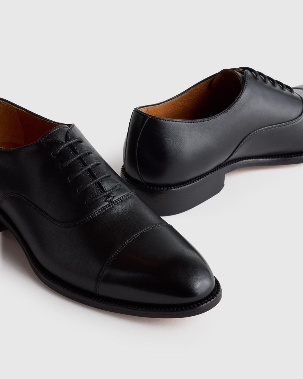Quince Italian Leather Cap Toe Oxford in Black for Men | Lyst