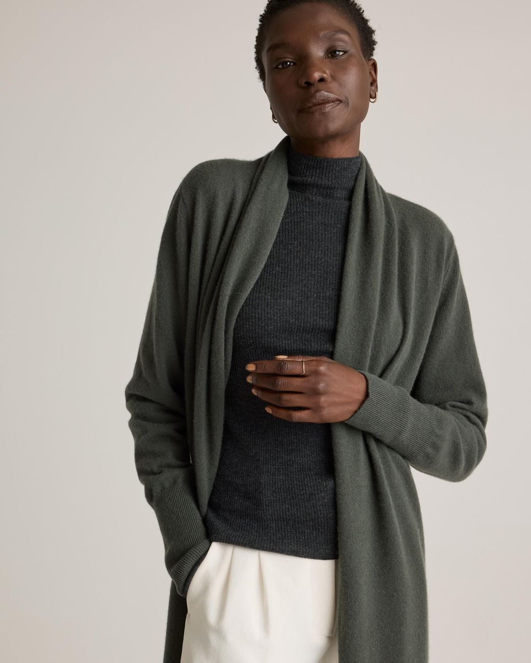 Quince Mongolian Cashmere Duster Cardigan Sweater in Blue | Lyst