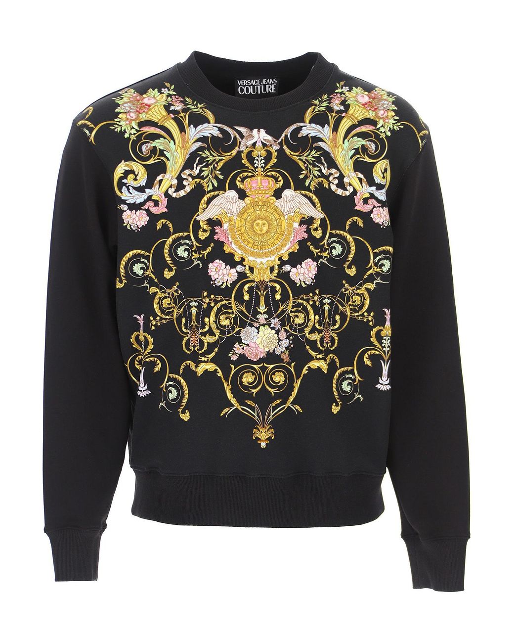 Versace Jeans Couture Cotton Sweatshirt For Men in Black for Men - Lyst