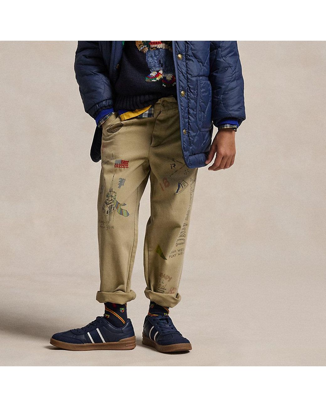 Polo Ralph Lauren Ralph Lauren Boy's Salinger Straight Fit Chino Graphic Pant in Blue for Men | Lyst