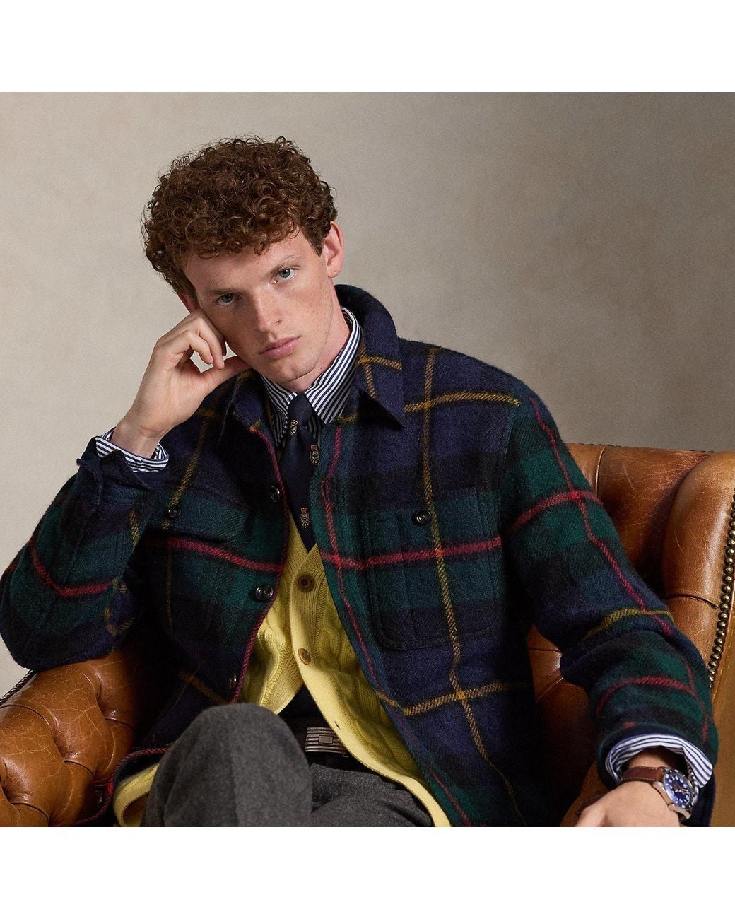 Ralph Lauren Plaid Tweed Jacket in Blue for Men | Lyst