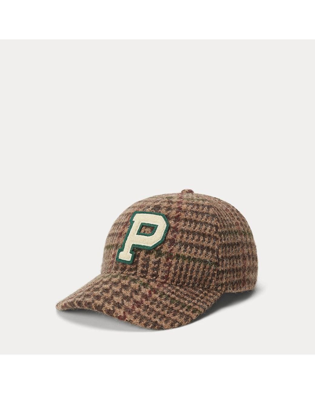Ralph Lauren Glen Plaid Tweed Ball Cap in Brown for Men | Lyst