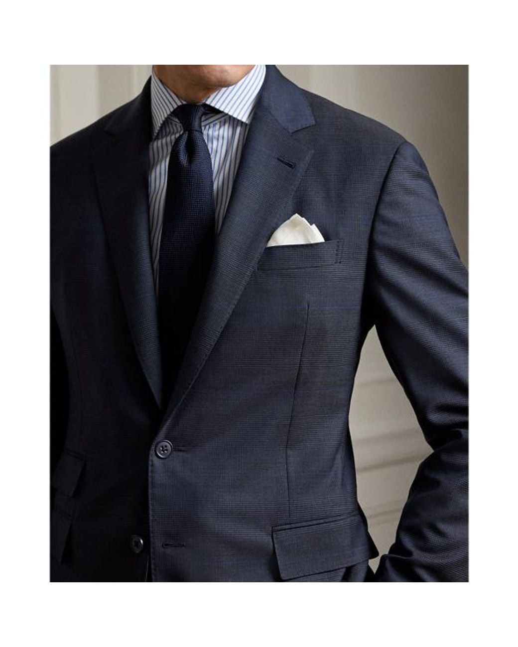 Ralph Lauren Kent Hand-Tailored Glen Plaid Wool Suit in Blue for Men | Lyst