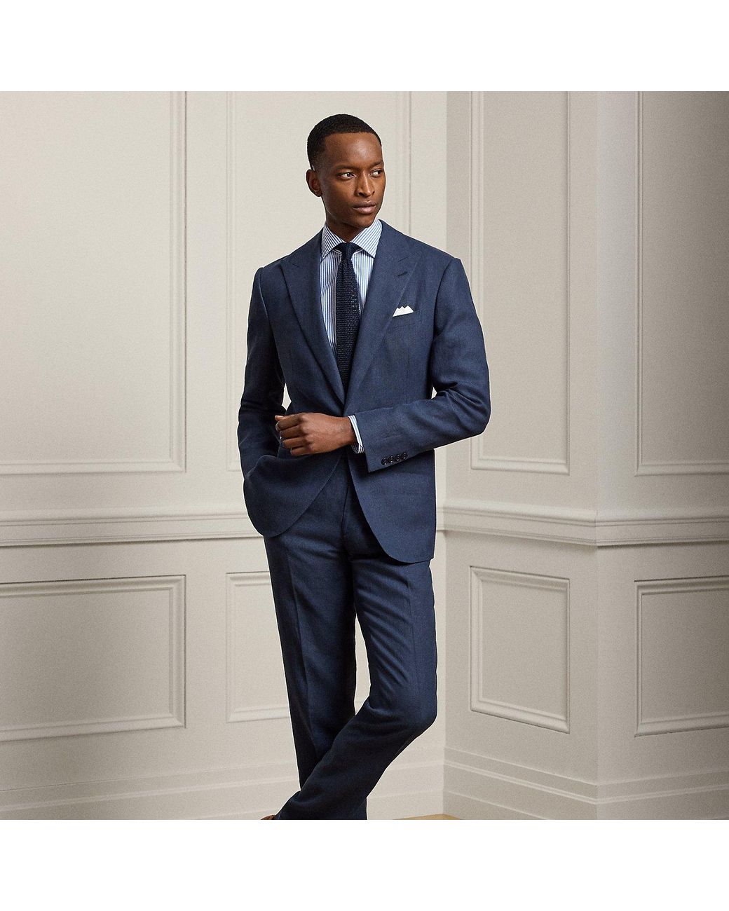 Ralph Lauren Kent Hand-Tailored Linen Suit in Blue for Men | Lyst