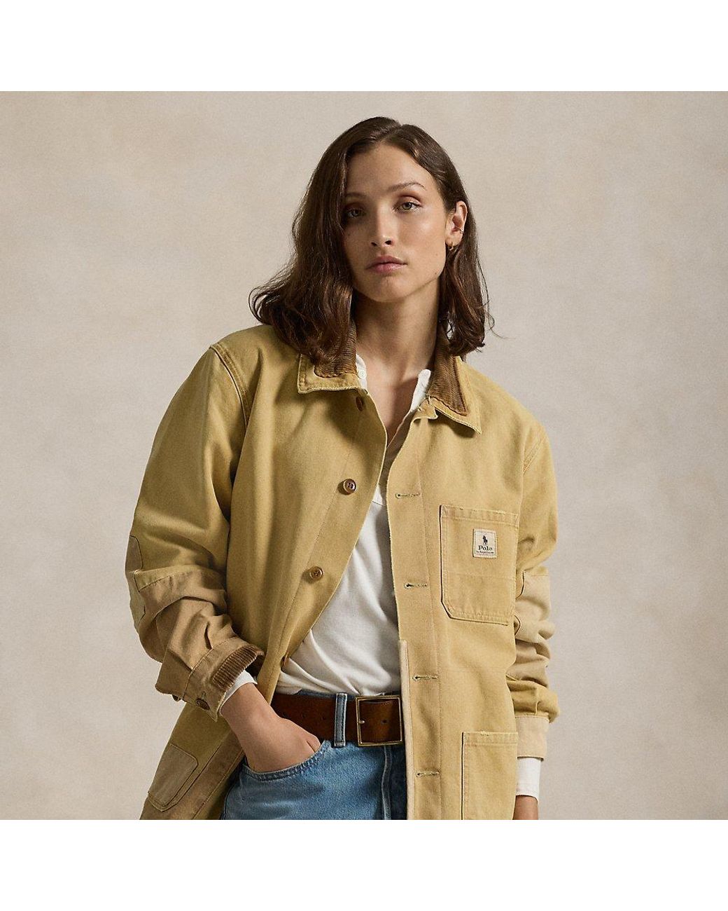 Polo Ralph Lauren Patchwork Chore Jacket in Natural | Lyst