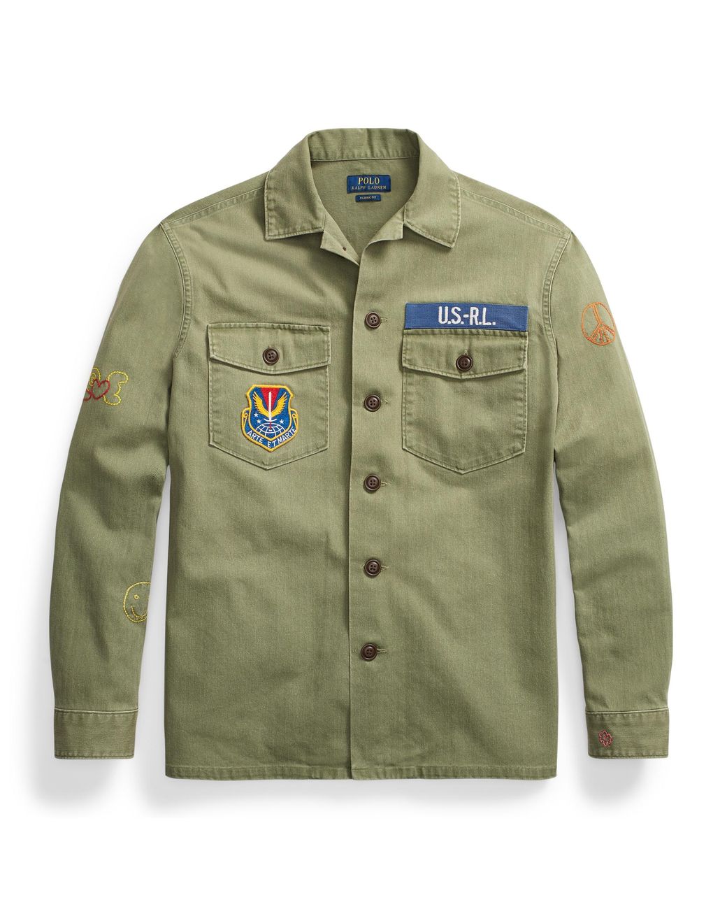 Polo Ralph Lauren Peace Love Polo Overshirt in Green for Men | Lyst