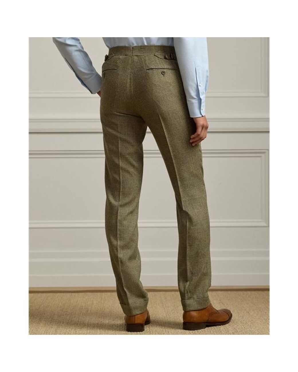 Ralph Lauren Gregory Hand-Tailored Plaid Suit Trouser in Green for Men ...