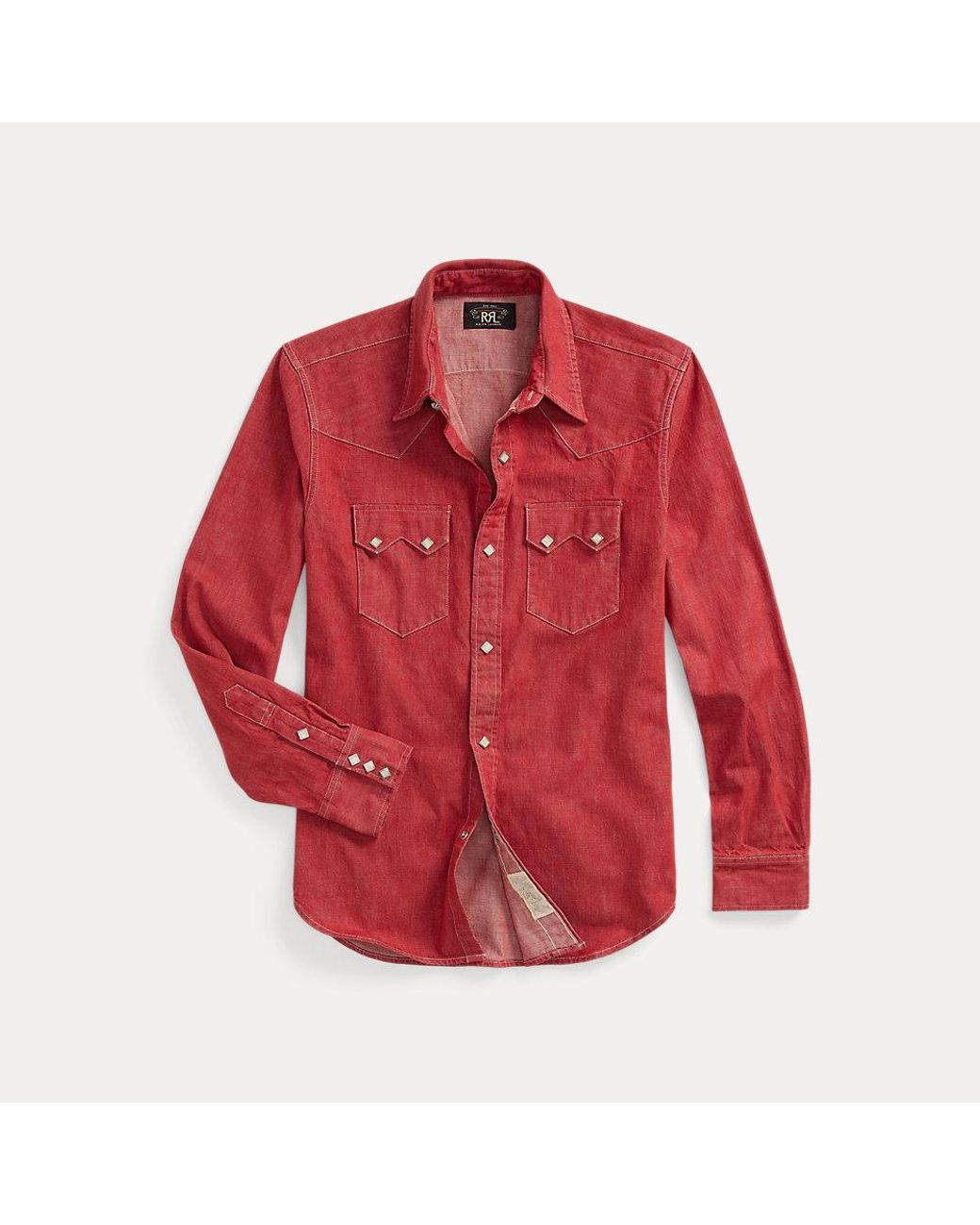 Ralph Lauren Ralph Lauren Slim Fit Denim Western Shirt in Red for Men ...