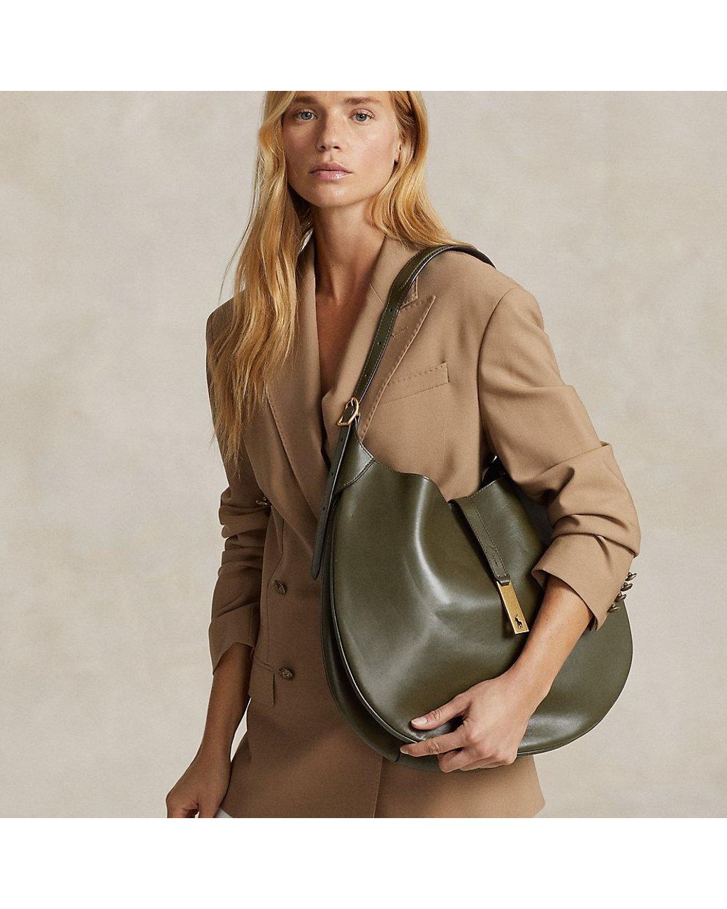 Polo Ralph Lauren Polo Id Calfskin Large Shoulder Bag | Lyst UK