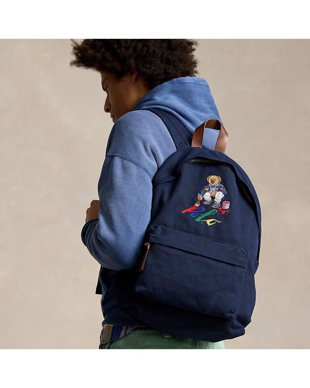 Ralph Lauren Polo Bear Canvas Backpack in Blue for Men | Lyst