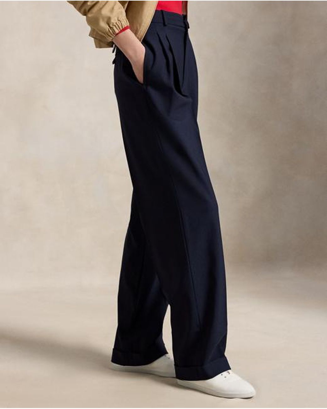 Polo Ralph Lauren Wool-Blend Faille Bacall Trouser in Blue | Lyst UK