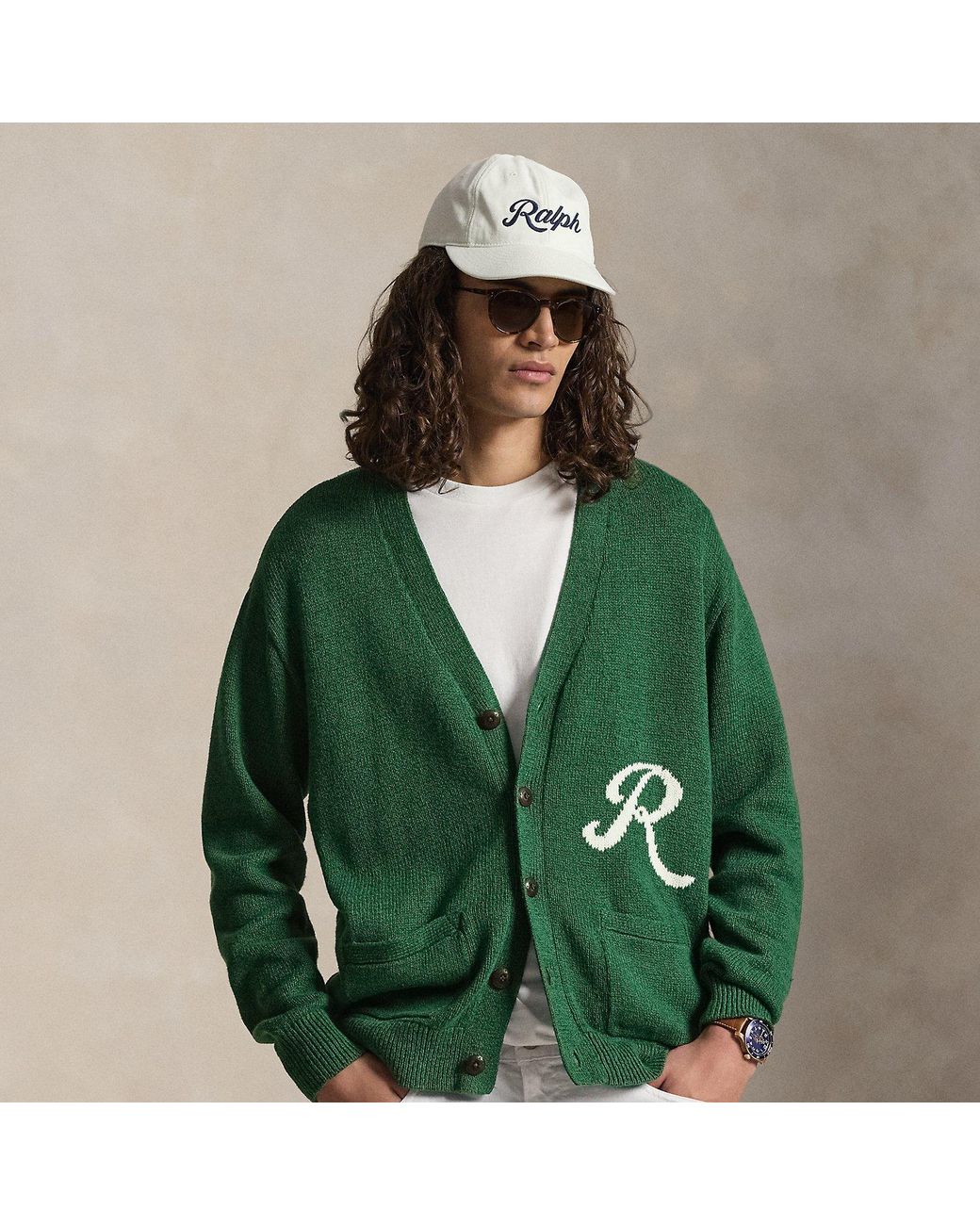 Ralph Lauren The Ralph Lauren Logo Cardigan in Green for Men | Lyst UK