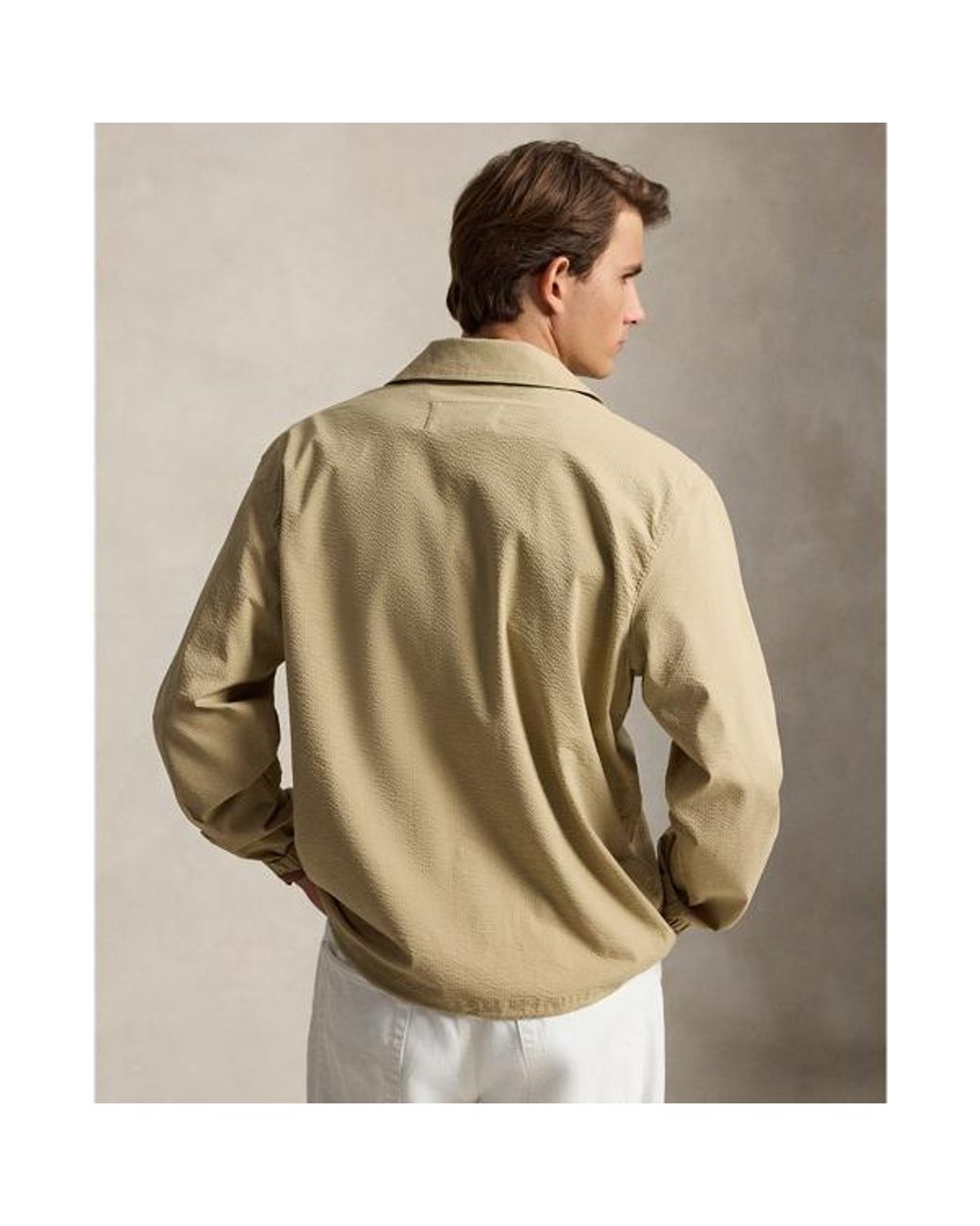 Polo Ralph Lauren Seersucker Coach's Jacket in Natural for Men | Lyst