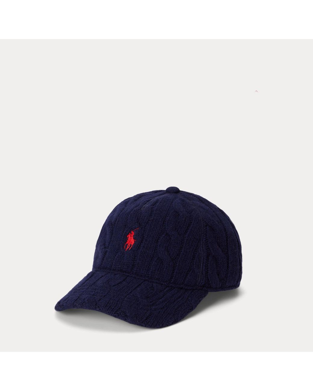 Ralph Lauren Cable-Knit Wool-Blend Ball Cap in Blue for Men | Lyst
