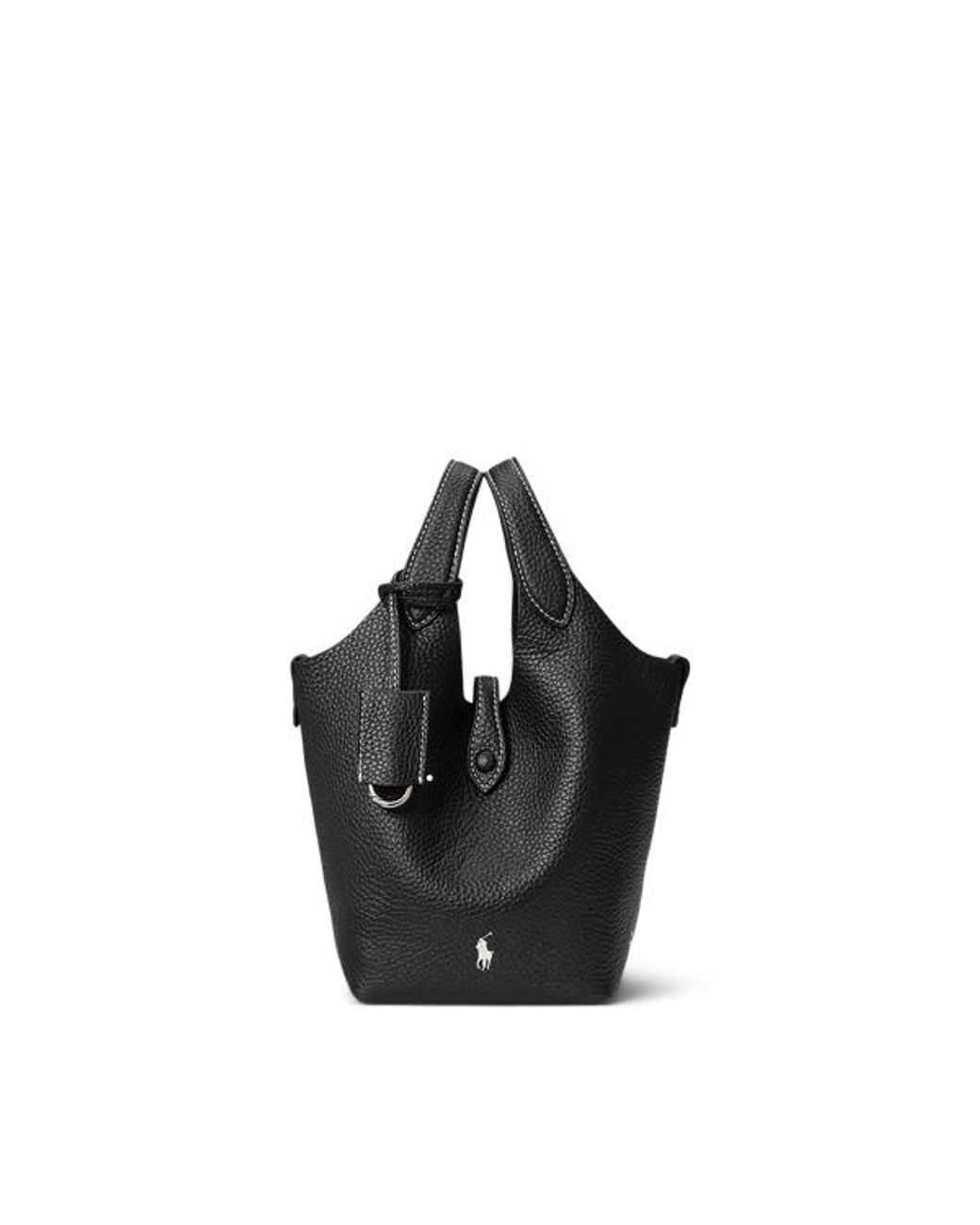 Ralph Lauren Polo Play Leather Small Tote & Crossbody in Black | Lyst