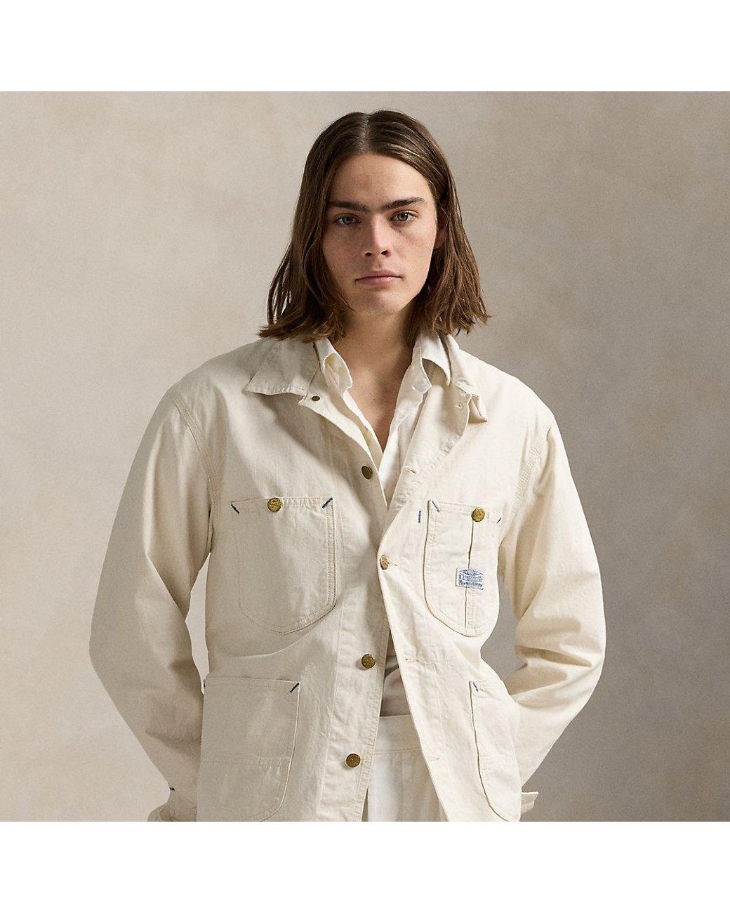 Polo Ralph Lauren Twill Utility Jacket in Natural for Men | Lyst