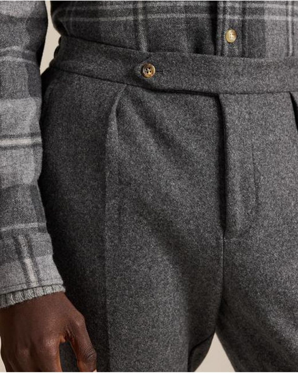 Polo Ralph Lauren Knit Flannel Suit Trouser in Black for Men | Lyst UK
