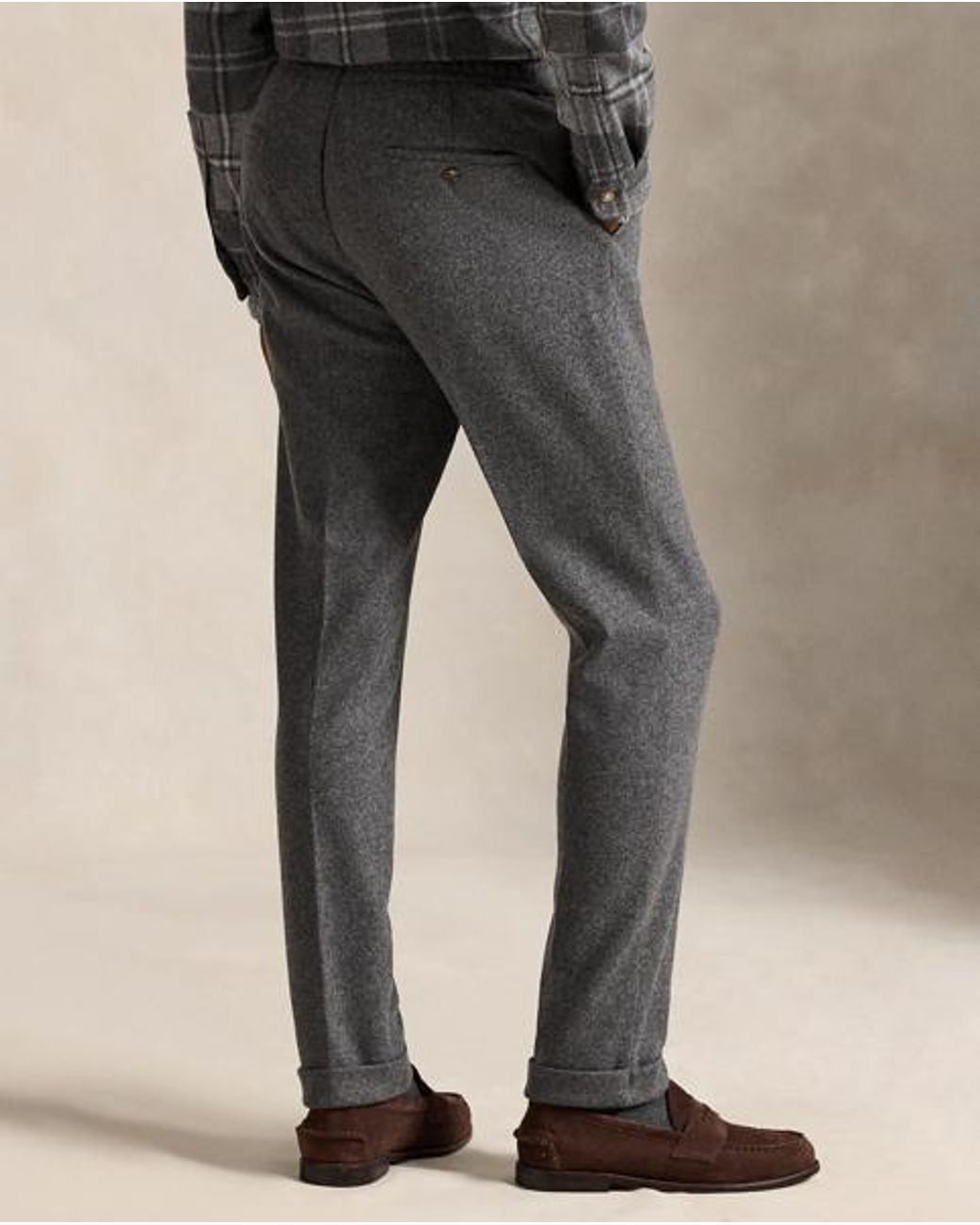 Polo Ralph Lauren Knit Flannel Suit Trouser in Black for Men | Lyst UK