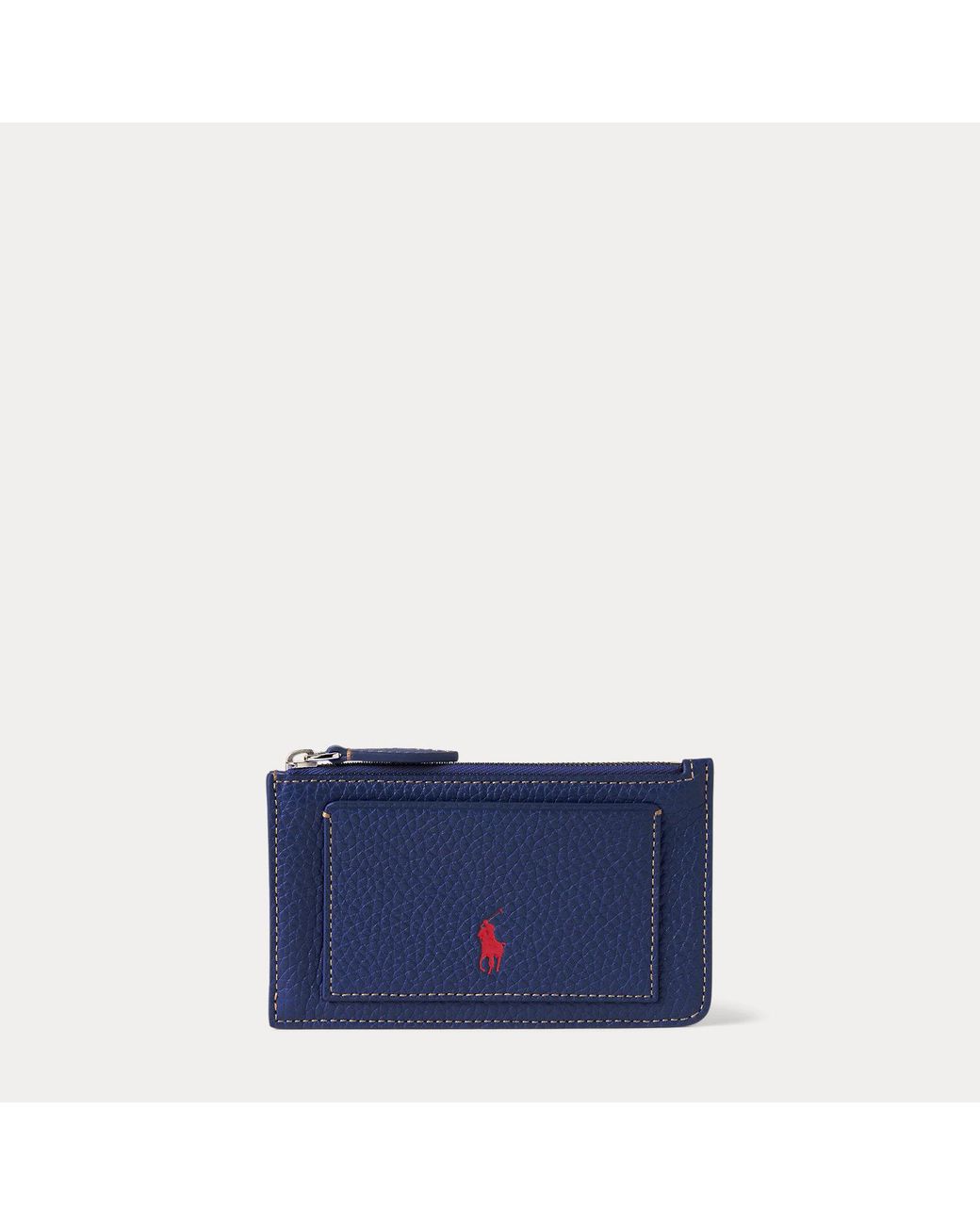 Polo Ralph Lauren Polo Play Leather Zip Card Case in Blue | Lyst UK