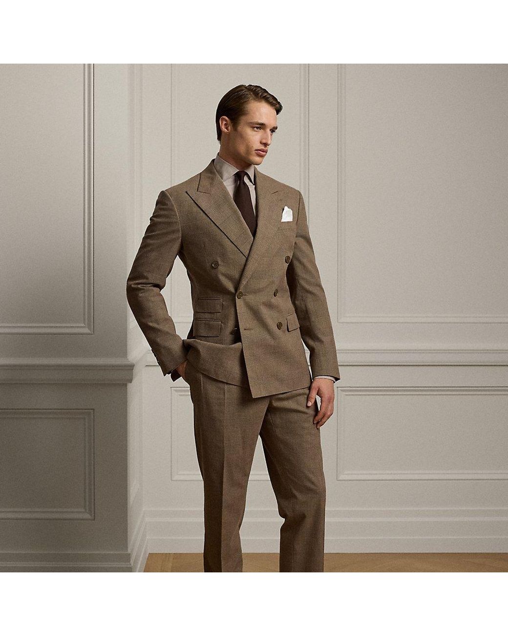 Ralph Lauren Kent Hand-tailored Glen Plaid Suit in Green for Men | Lyst