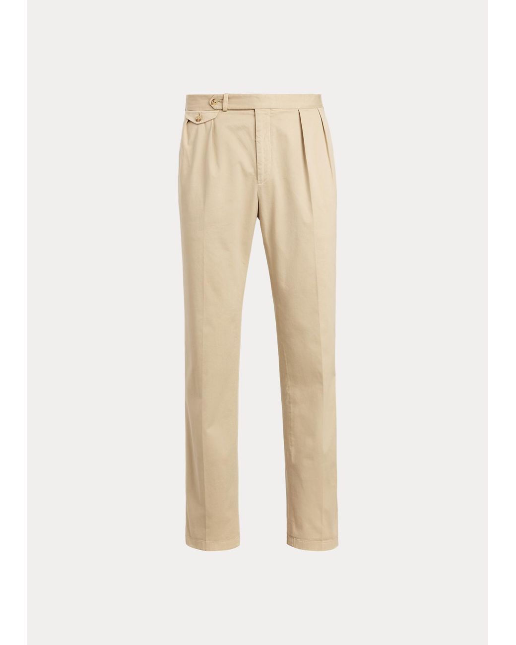 Polo Ralph Lauren Pleated Stretch Chino Trouser in Natural for Men | Lyst UK