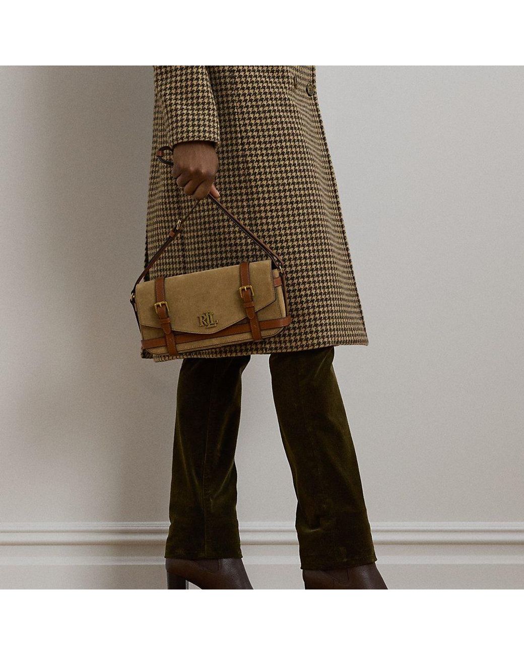 Ralph Lauren Ralph Lauren Suede Medium Sawyer Shoulder Bag in Brown | Lyst