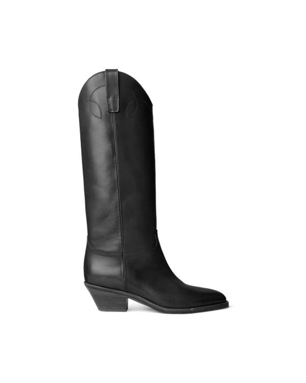 Ralph Lauren Jaelynne Burnished Calfskin Tall Boot in Black | Lyst