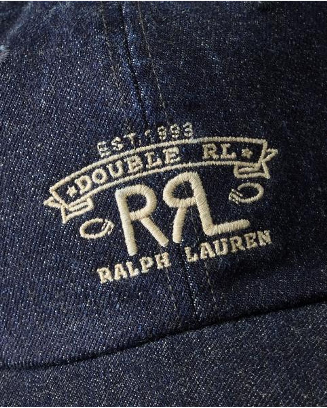 RRL Ranch Logo Denim Ball Cap in Blue for Men | Lyst UK