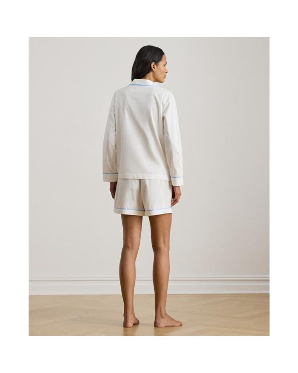 Ralph Lauren Cotton Herringbone Boxer Sleep Set in White | Lyst