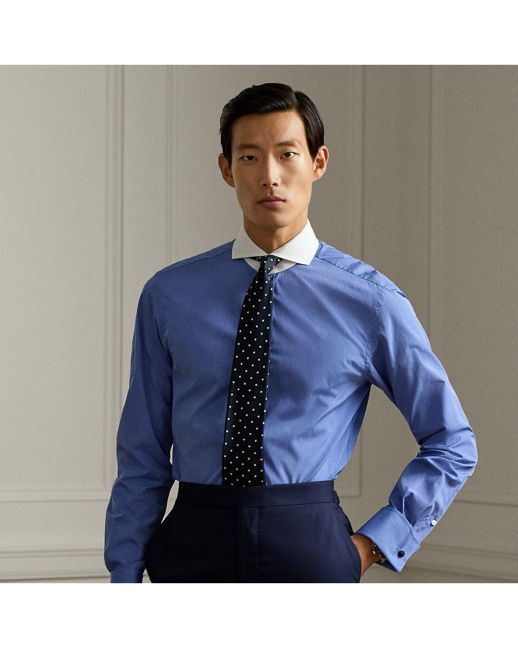 Ralph Lauren End-On-End French Cuff Shirt in Blue for Men | Lyst