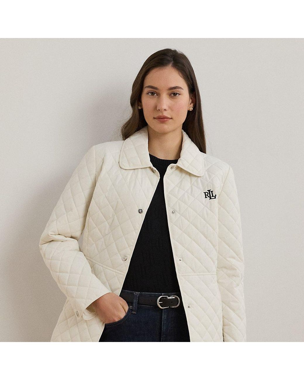 Ralph Lauren Ralph Lauren Diamond-Quilted Jacket in White | Lyst