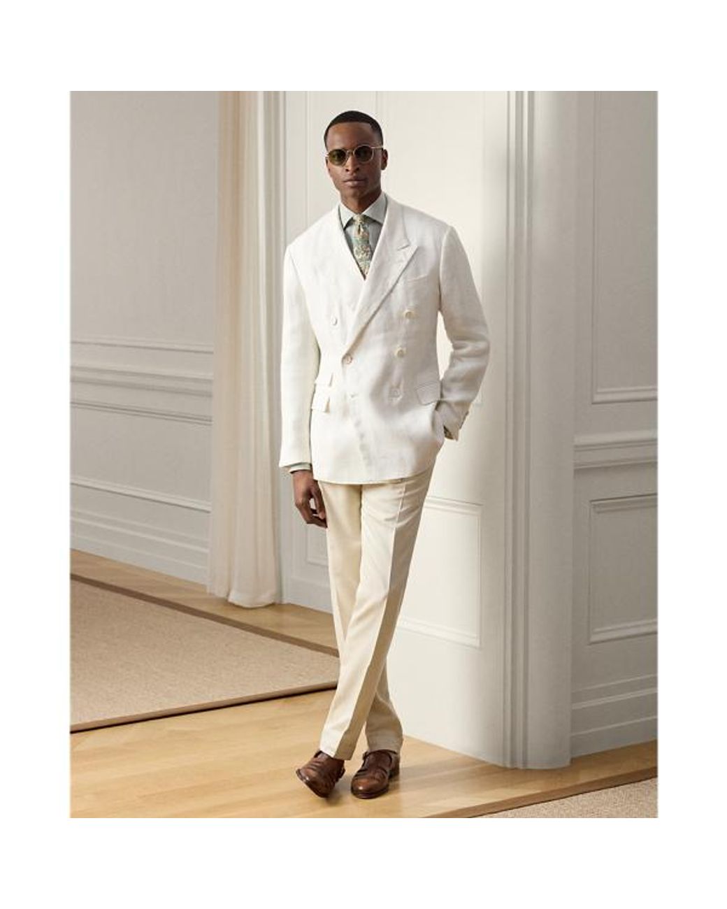 Ralph Lauren Glenn Hand-Tailored Linen Jacket in Gray for Men | Lyst