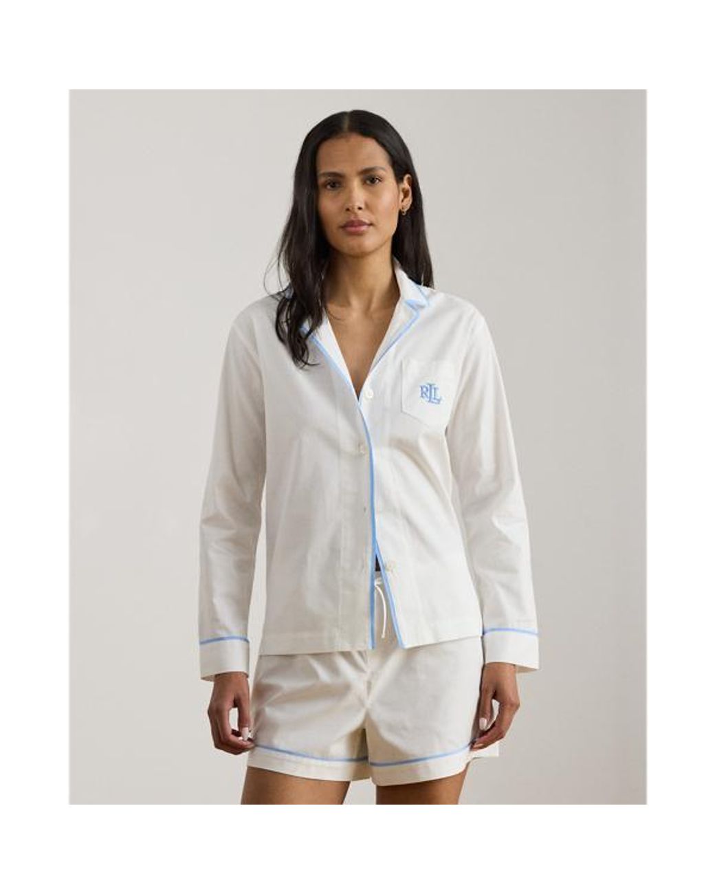 Ralph Lauren Cotton Herringbone Boxer Sleep Set in White | Lyst