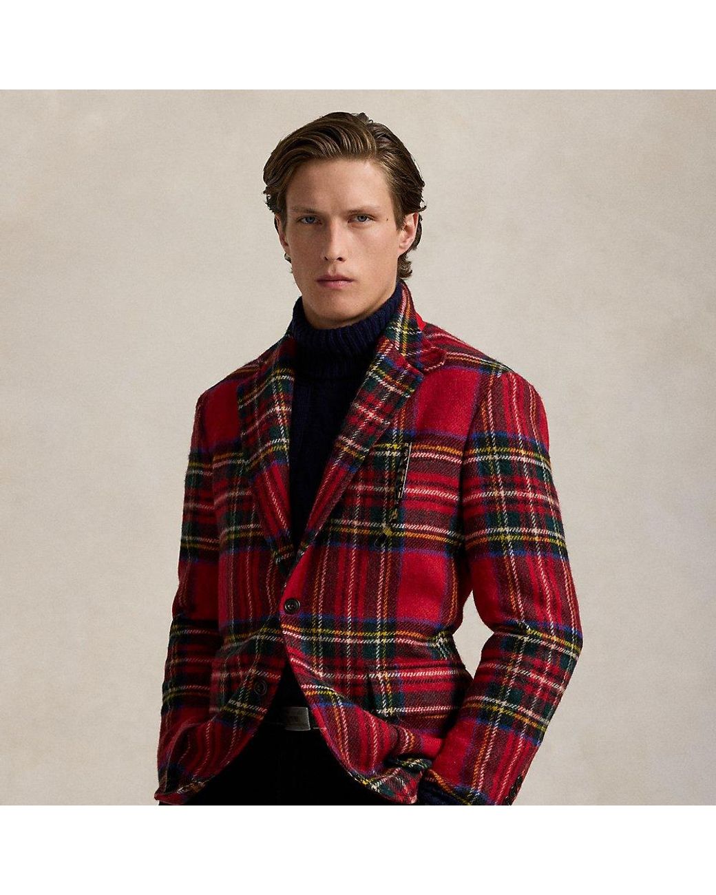 Ralph Lauren The Rl67 Plaid Tweed Jacket in Red for Men | Lyst UK