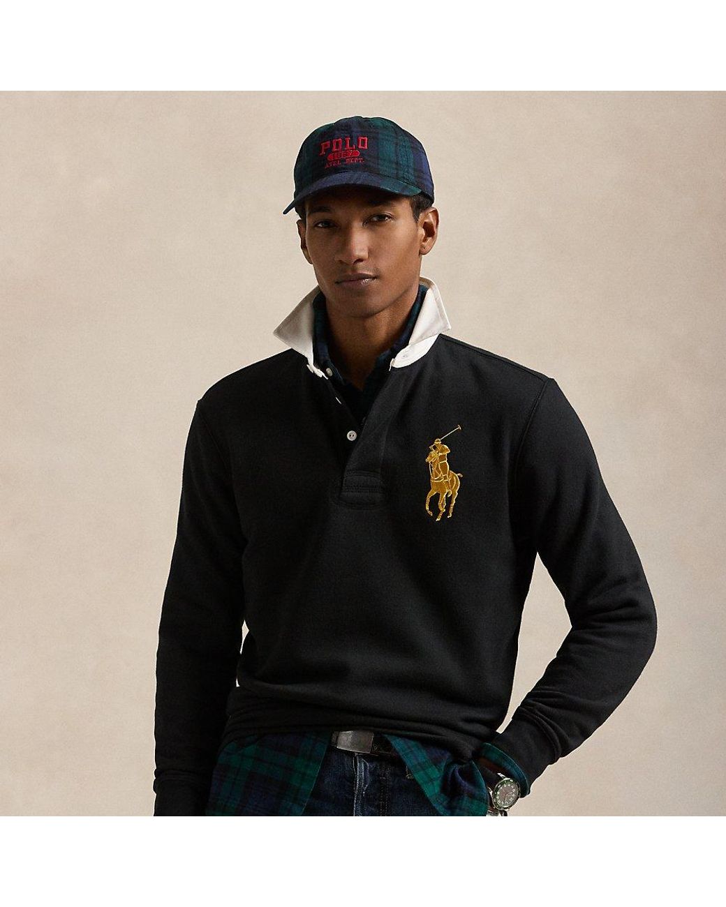 Polo Ralph Lauren The Rl Fleece Big Pony Rugby in Black for Men | Lyst