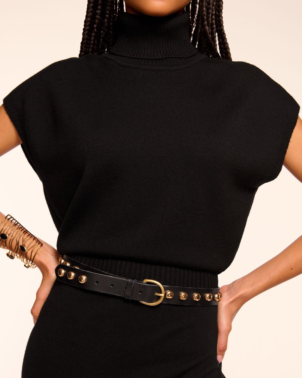 Ramy Brook Natalie Merino Turtleneck Midi Dress in Natural | Lyst