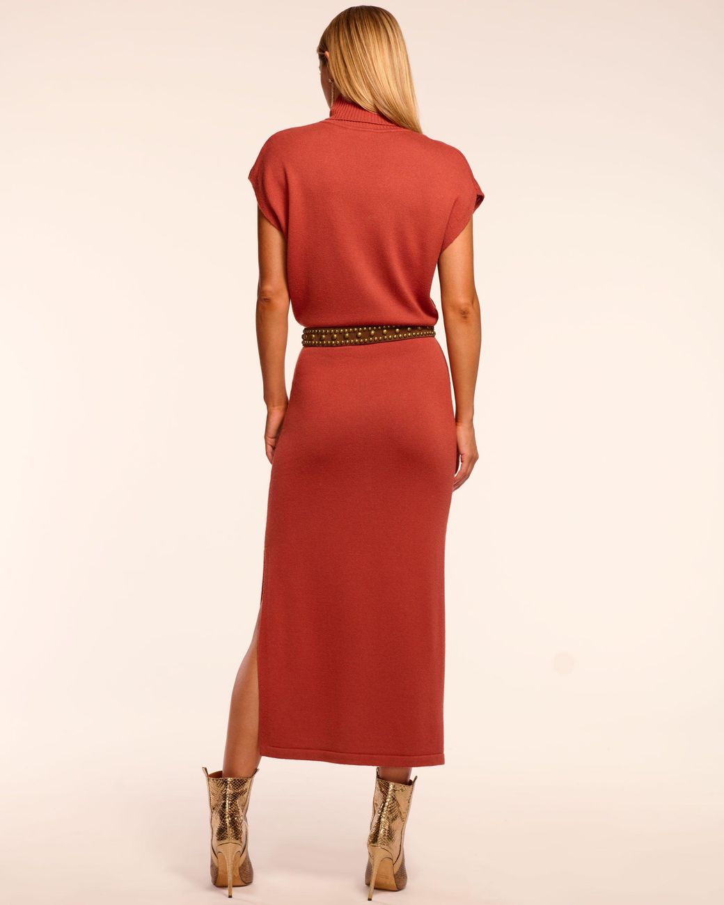 Ramy Brook Natalie Merino Turtleneck Midi Dress in Natural | Lyst