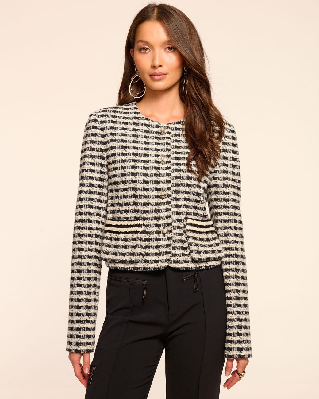 Ramy Brook Thomas Tweed Jacket in Black | Lyst