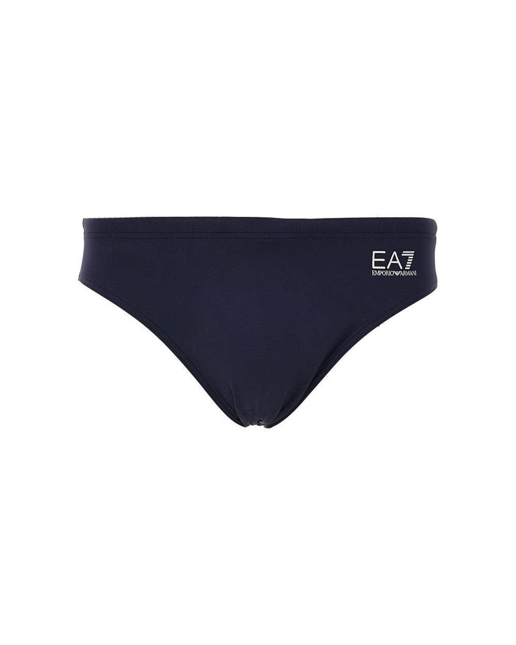 EA7 Logo Print Swim Brief in Blue for Men | Lyst
