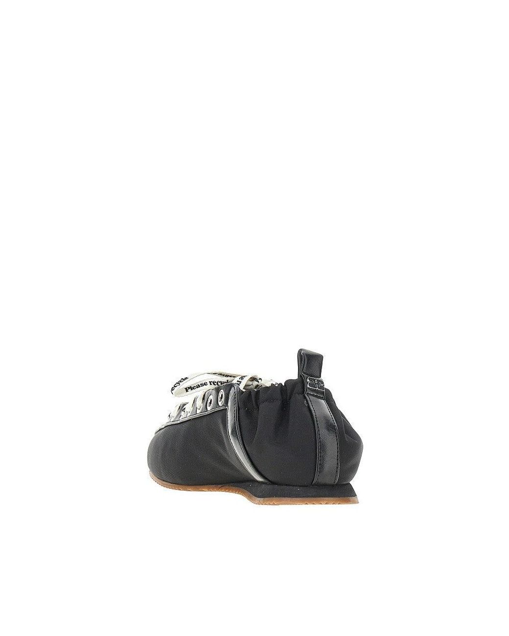 Ganni 'Sporty' Nylon Ballerina Flats in Black | Lyst UK