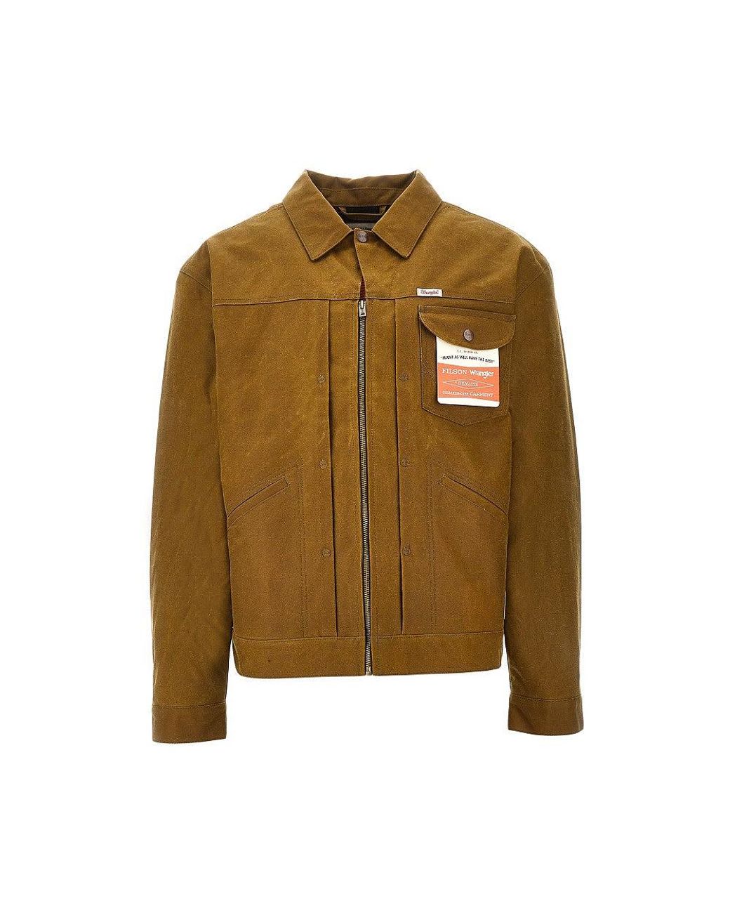 FILSON X WRANGLER 'Adventure' Waxed Cotton Jacket in Green for Men ...